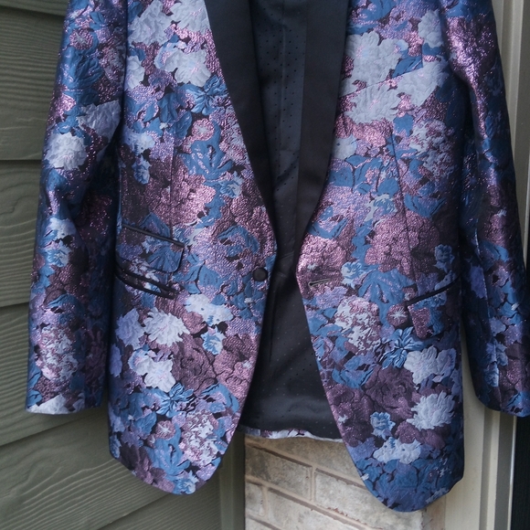 Tazio | Suits & Blazers | Floral Satin Blazer New Without Tag | Poshmark